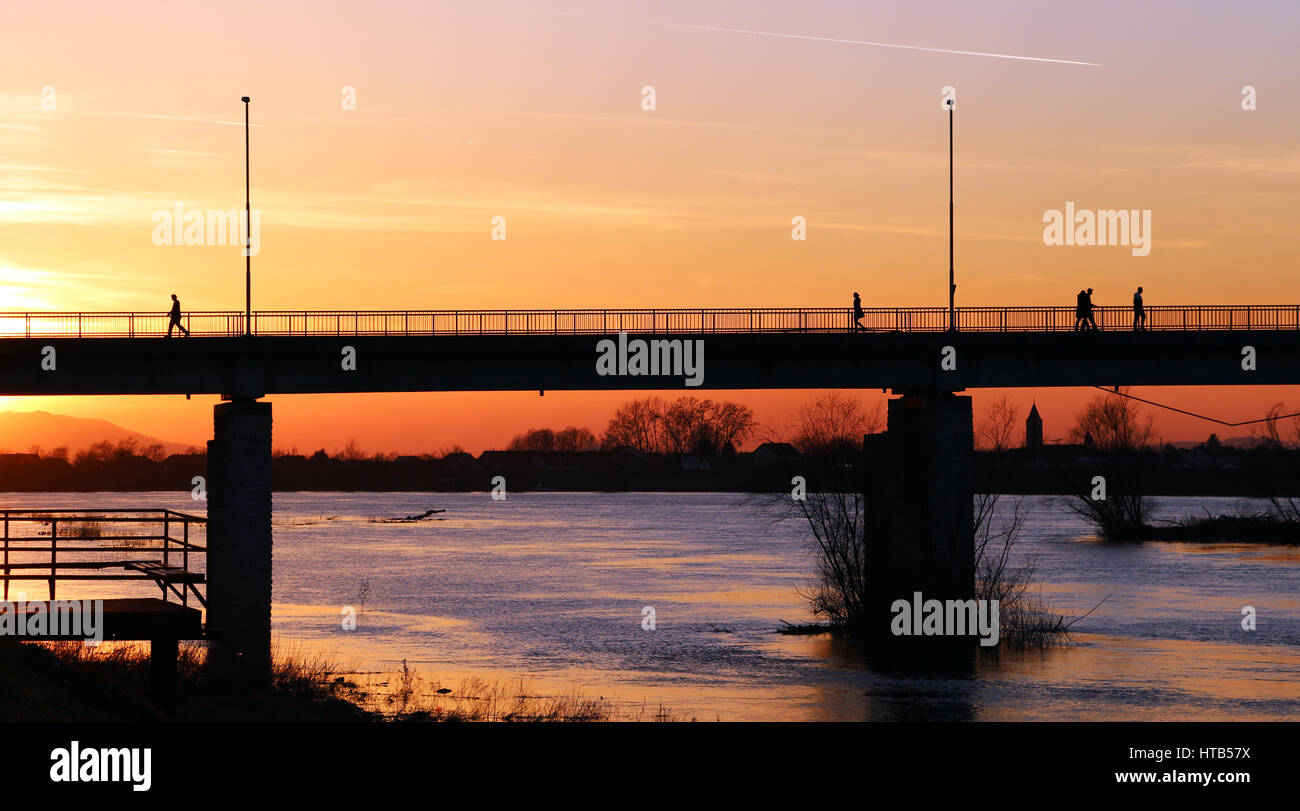Bridge in sunset Stock Photo - Alamy