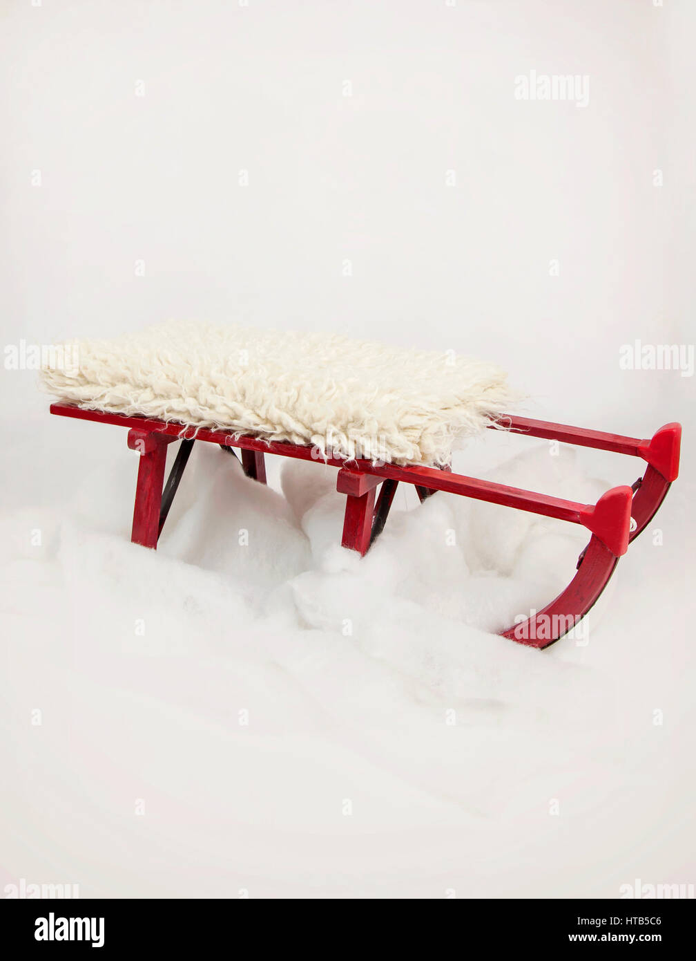 Christmas Red Sledge, digital backdrop Stock Photo - Alamy