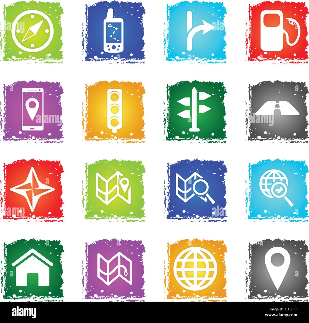 Navigation simply symbol in grunge style for user interface design ...