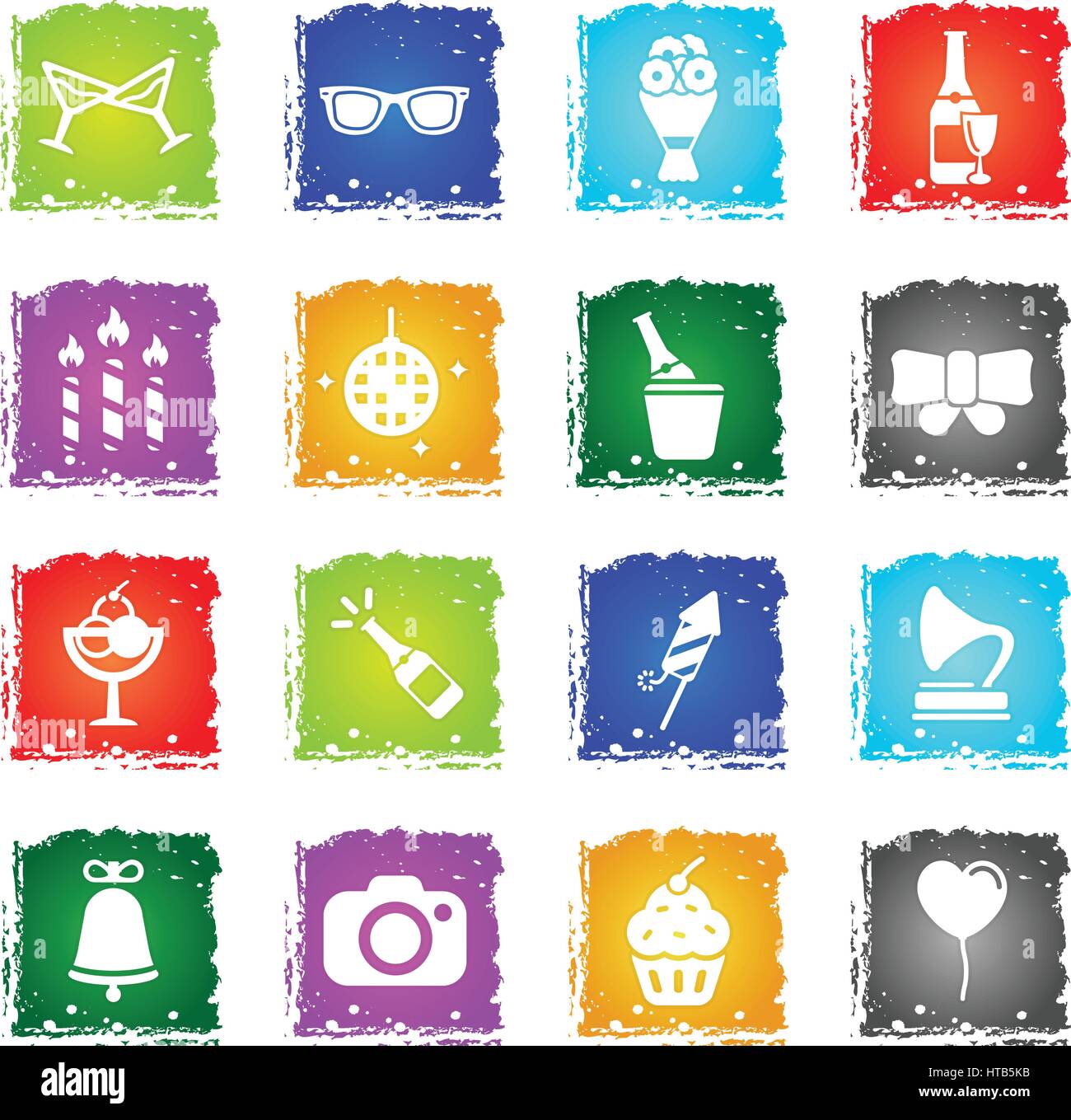 Party simply symbol in grunge style for user interface design Stock ...