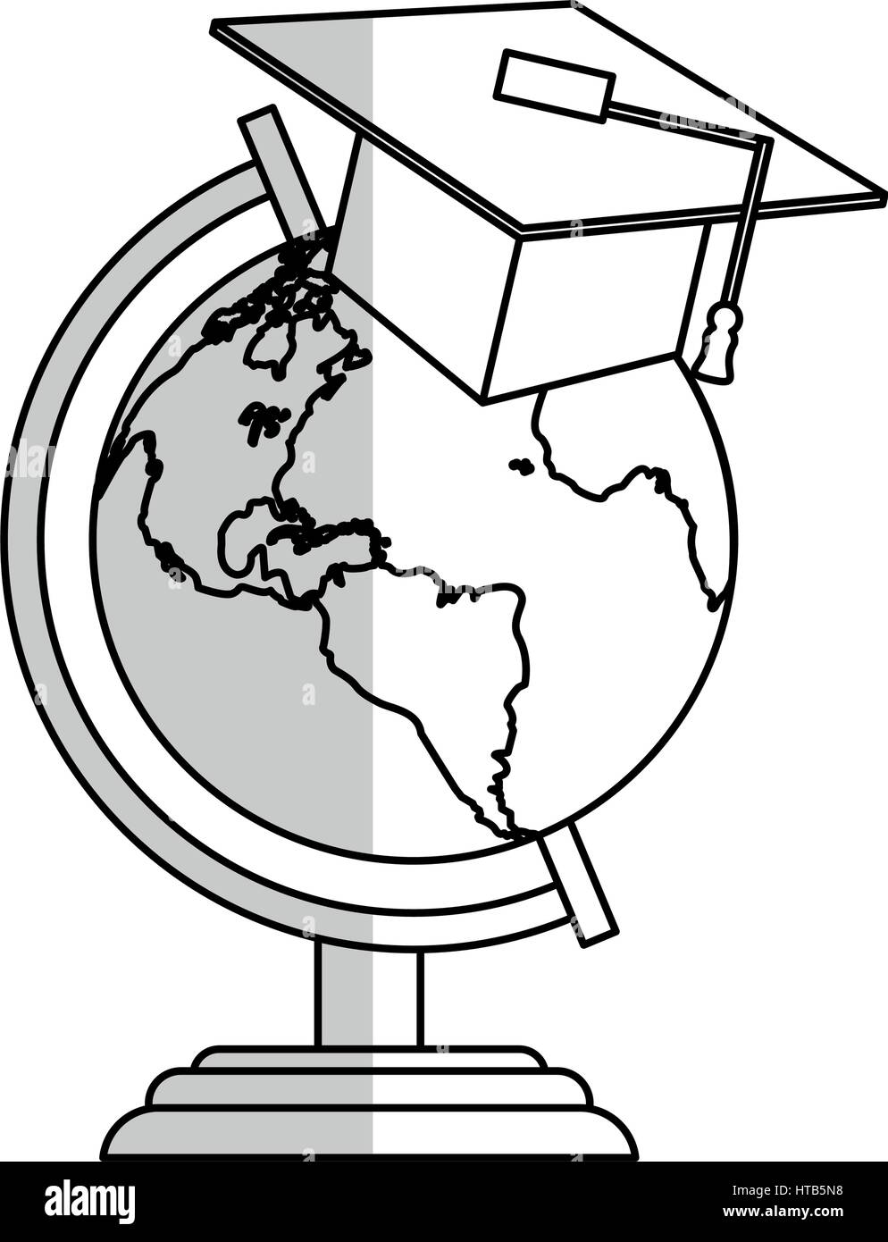 Graduation cap planet icon Stock Vector Images - Alamy