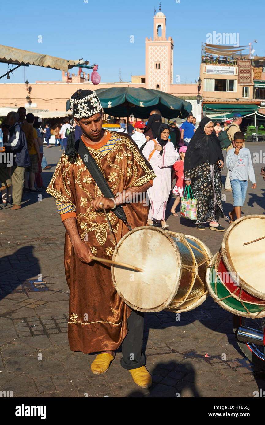 Musicians in the Jemaa el-Fnaa square in Marrakech, Morocco Stock Photo ...