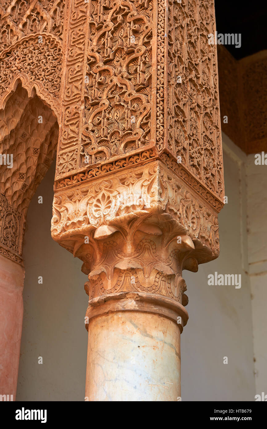 The arabesque mocarabe plasterwork of the Saadian Tombs the 16th ...