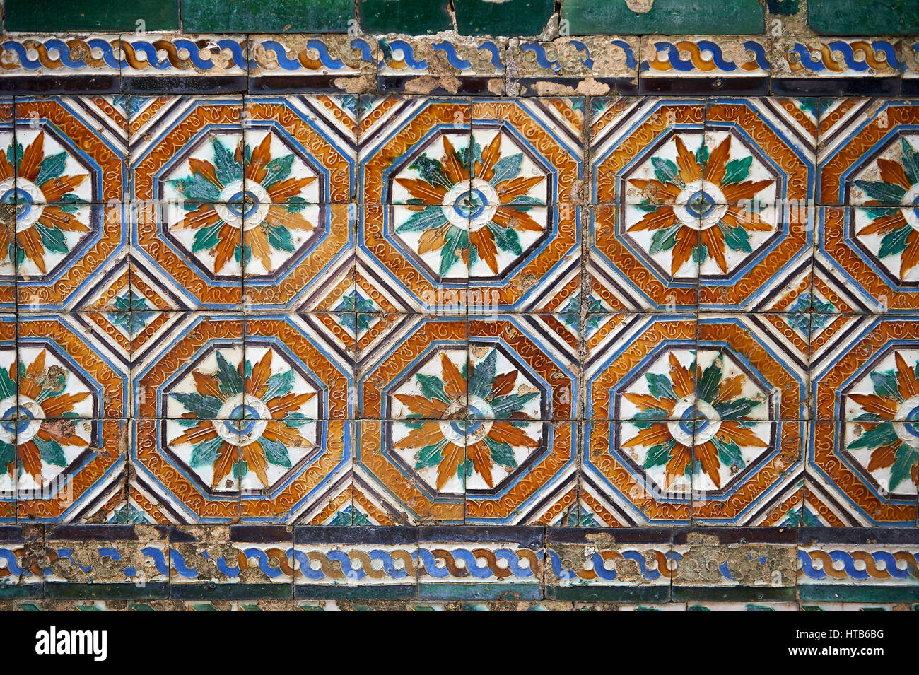 16th century Spanish Mudjar tiles from the Pavillion of Carlos V ...