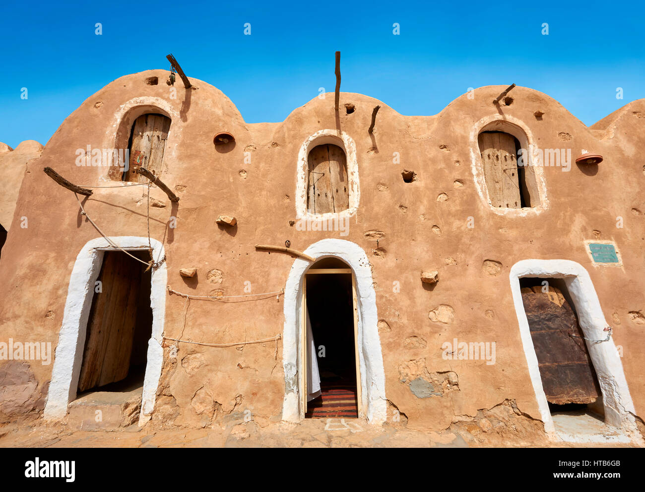 The northern Sahara ghorfa storage graneries of the traditional Berber ...