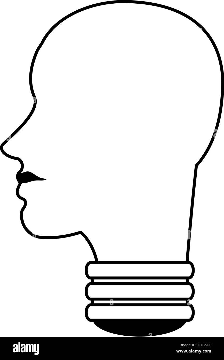 lightbulb with head shape icon image Stock Vector Image & Art - Alamy