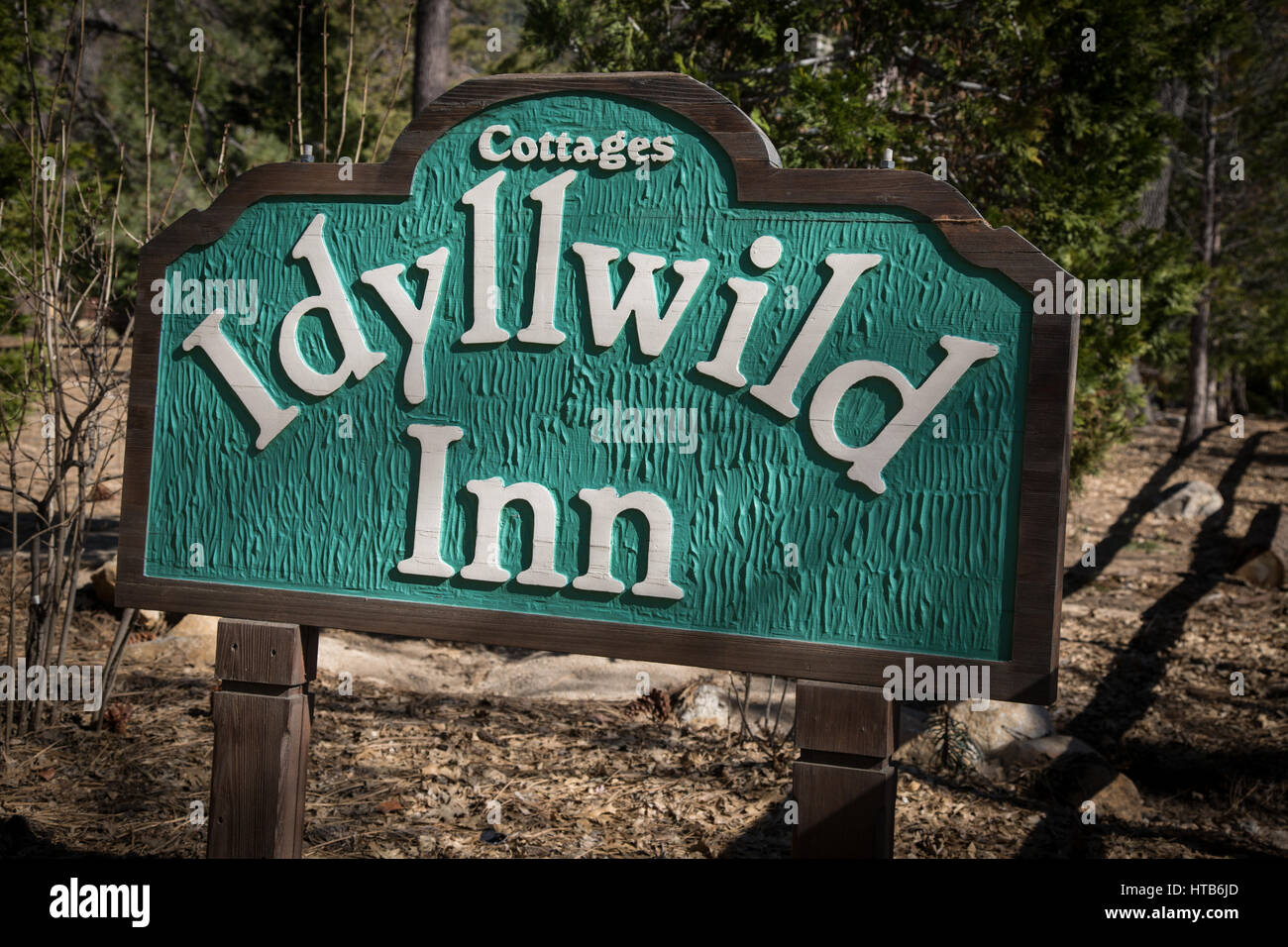 The Idyllwild Inn Sign Stock Photo - Alamy