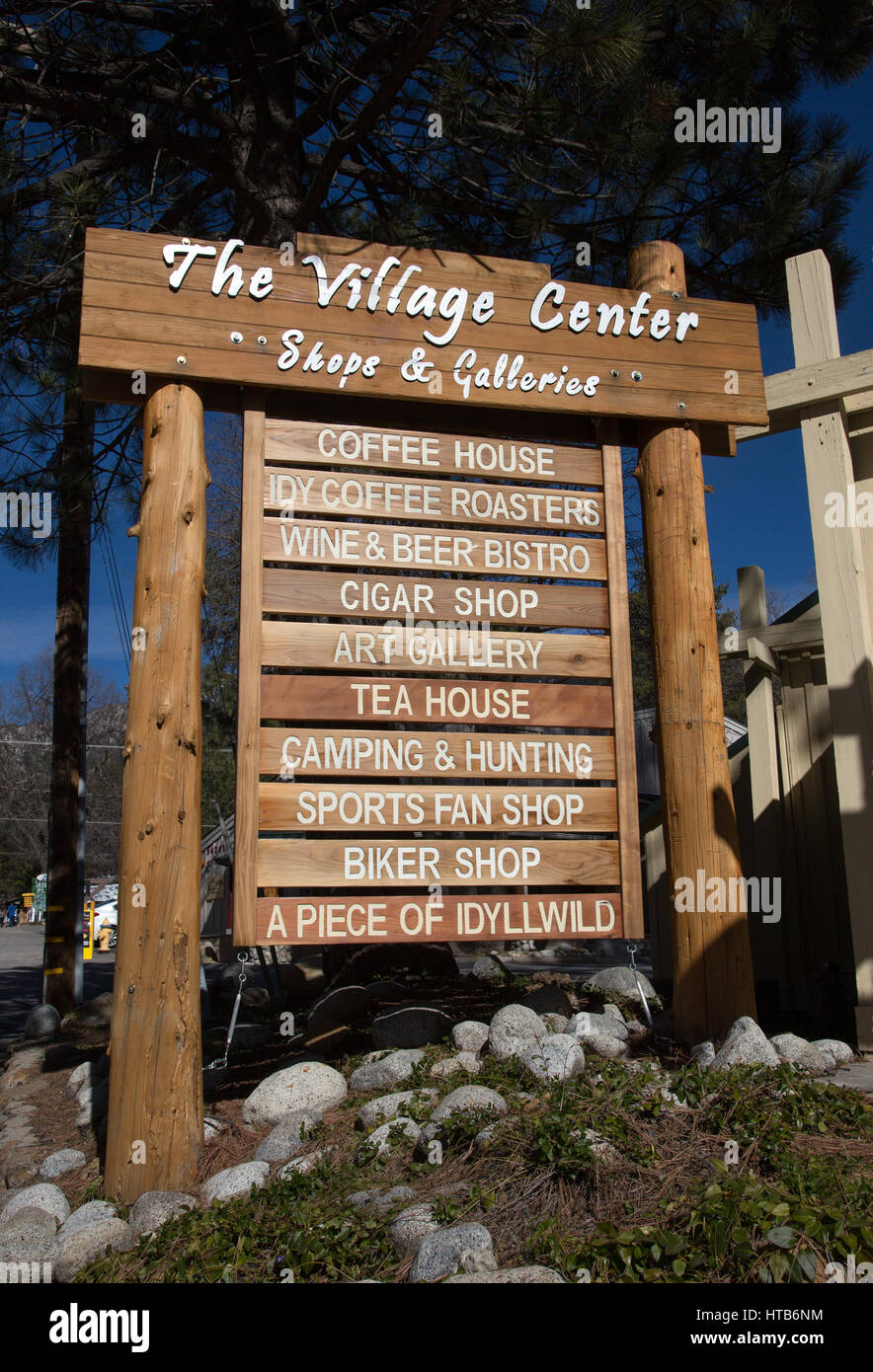 The Idyllwild Village Center sign Stock Photo - Alamy