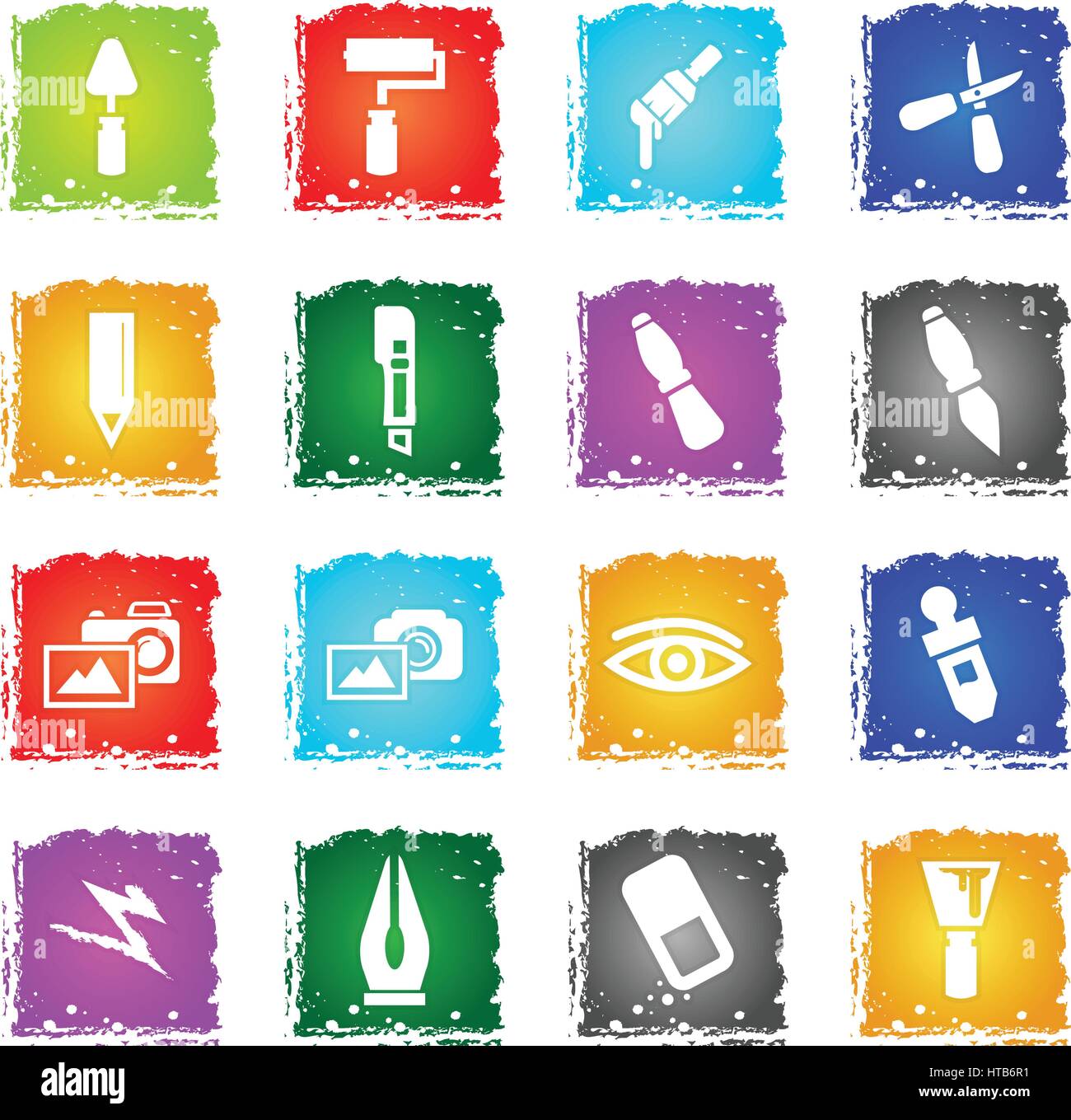 art tools web icons in grunge style for user interface design Stock ...