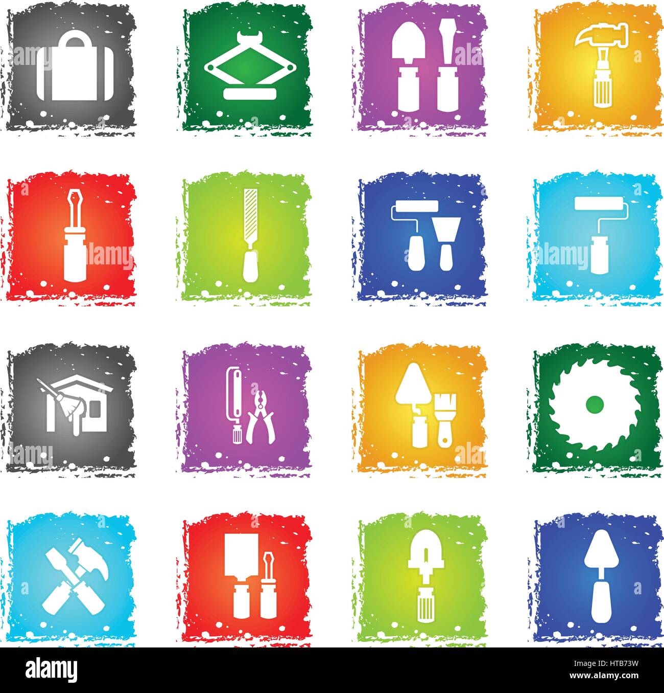 work tools web icons in grunge style for your design Stock Vector Image ...