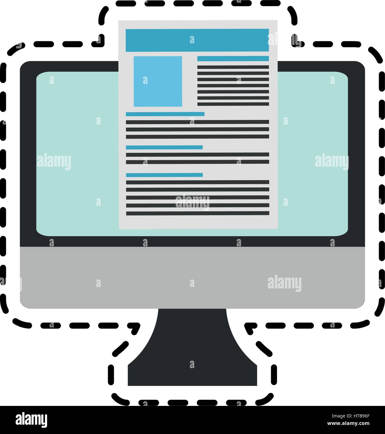 computer monitor and document icon image Stock Vector Image & Art - Alamy