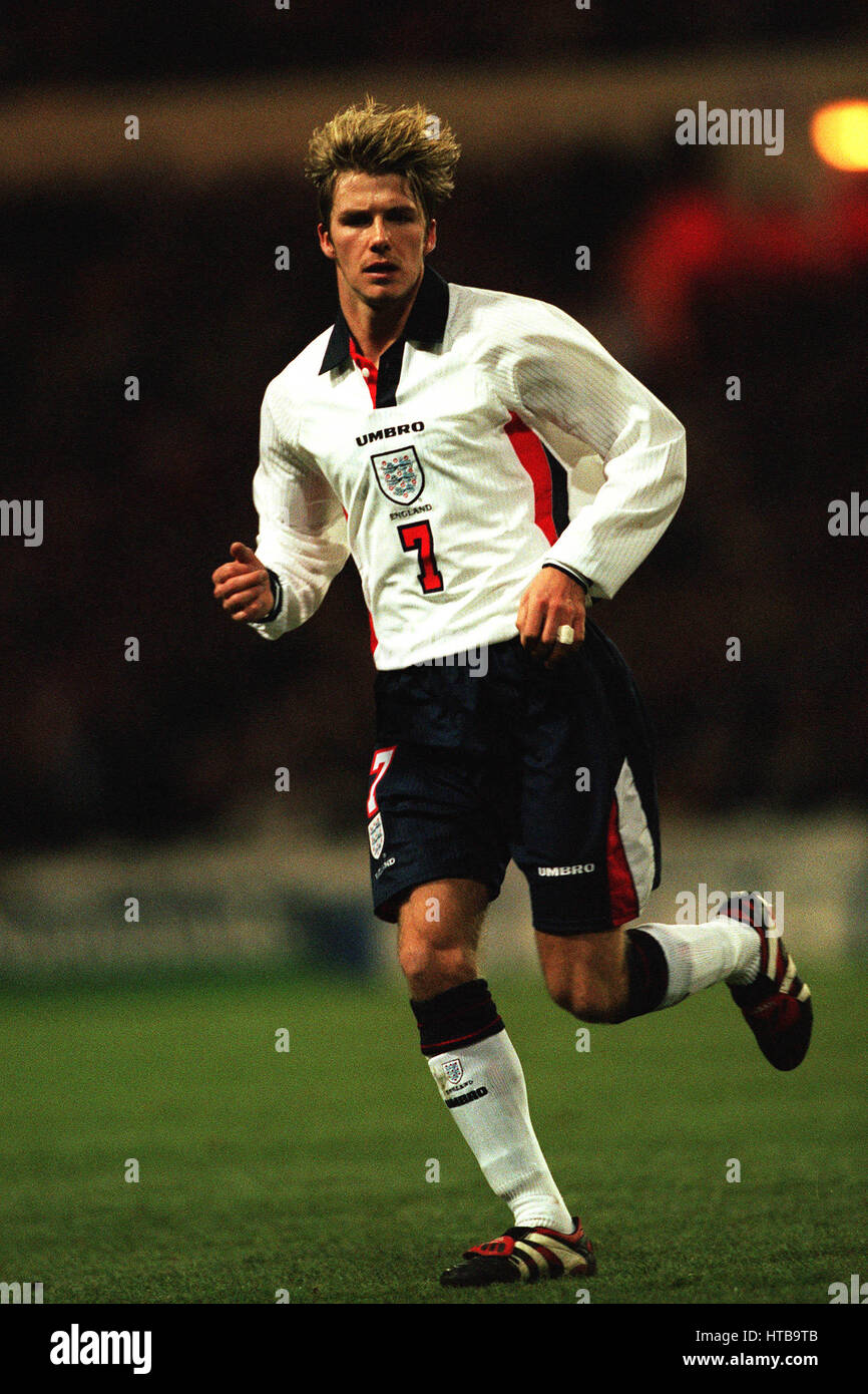 DAVID BECKHAM ENGLAND & MANCHESTER UNITED FC 10 February 1999 Stock ...