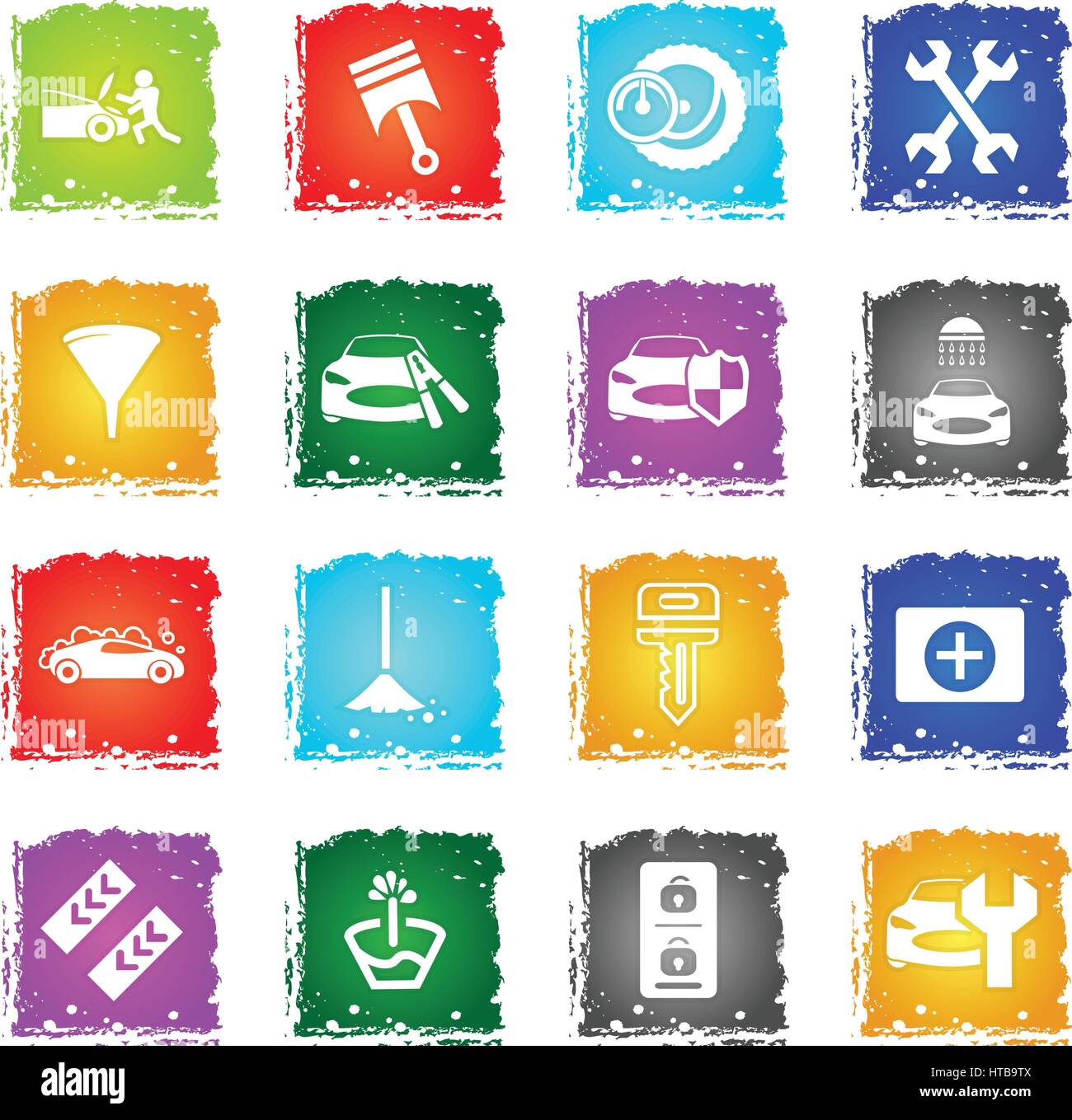 car shop web icons in grunge style for user interface design Stock ...