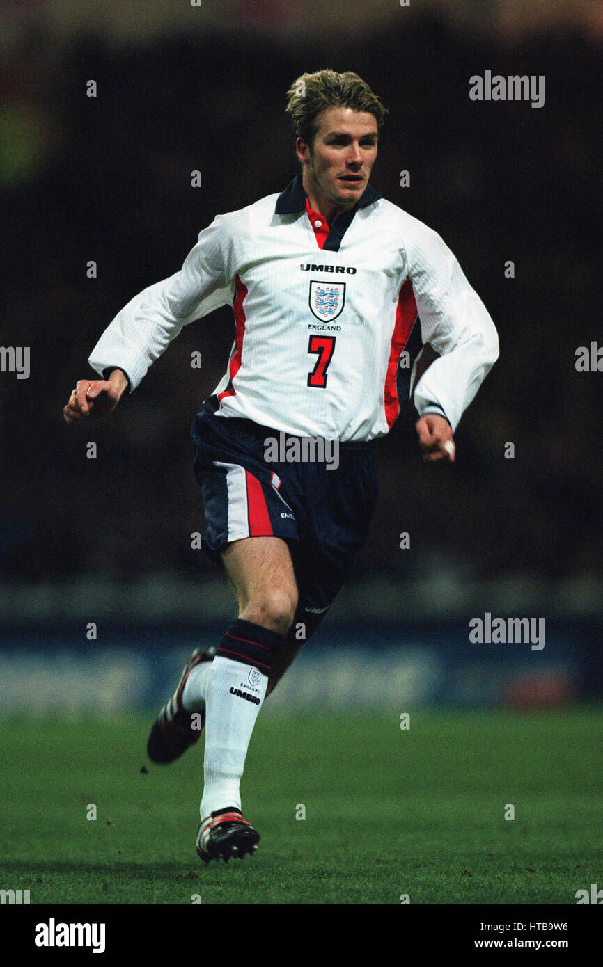 DAVID BECKHAM ENGLAND & MANCHESTER UNITED FC 10 February 1999 Stock ...
