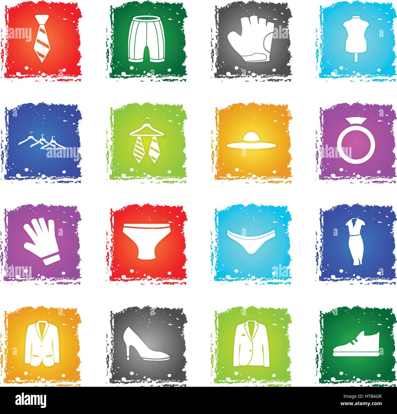 clothes web icons in grunge style for user interface design Stock ...