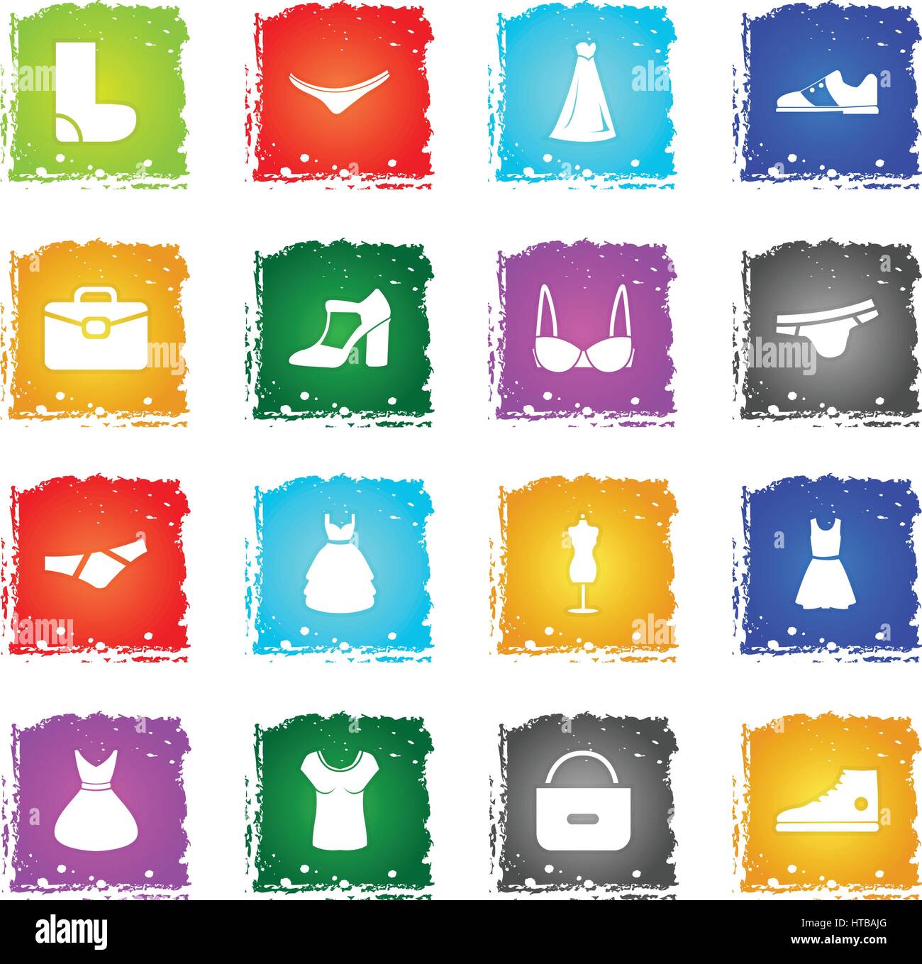 clothes web icons in grunge style for user interface design Stock ...