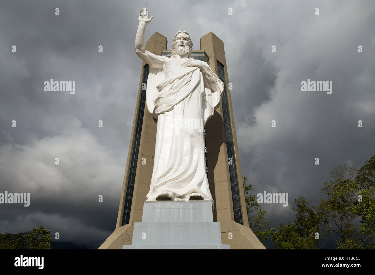 Portrait view of the El Santisimo Jesus Statue near Bucaramanga ...