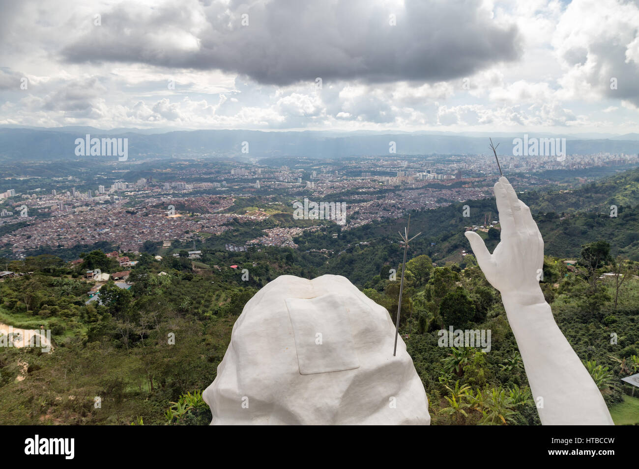 View of the hands and head of the El Santisimo Jesus Statue above ...