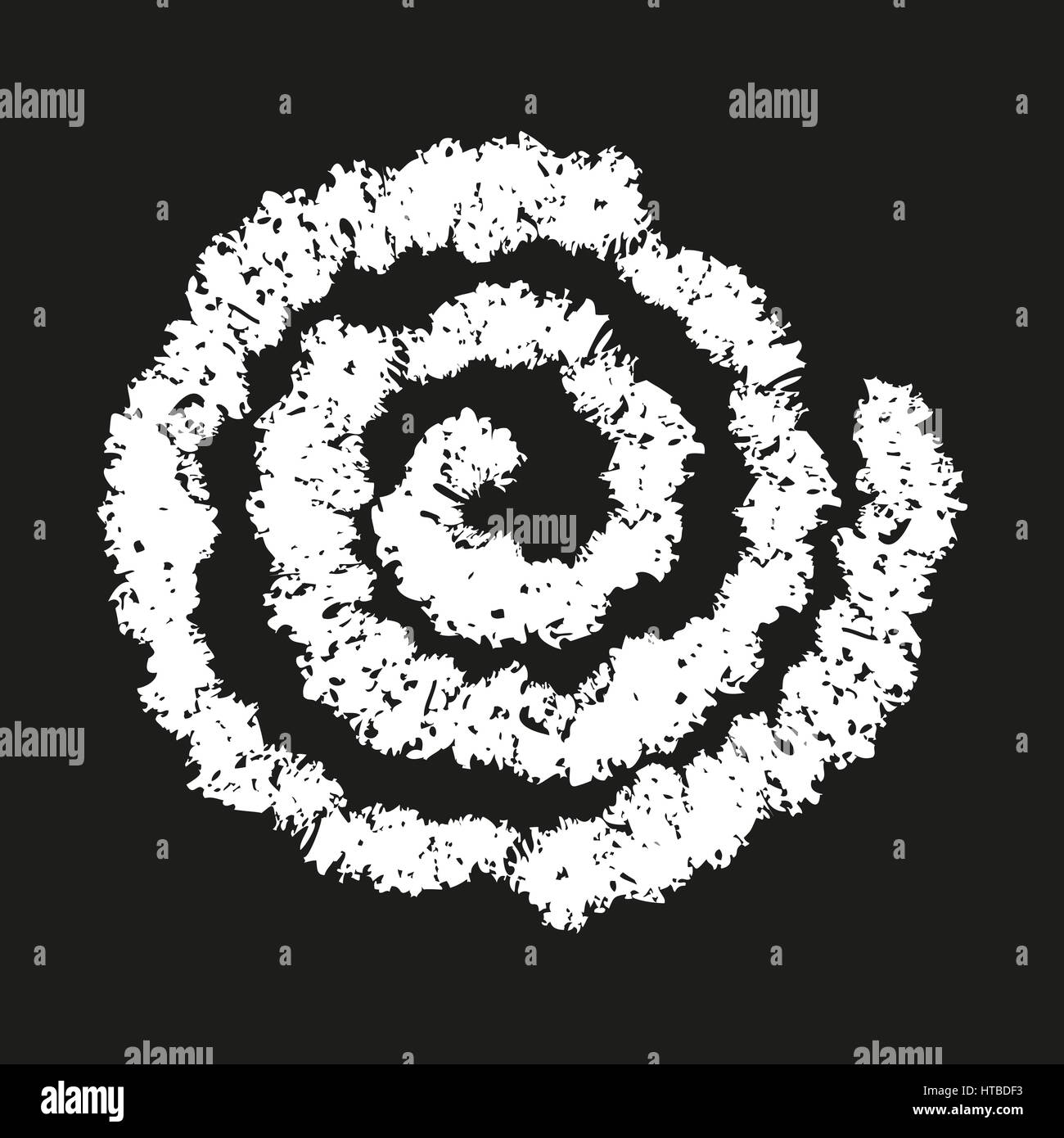 Spiral symbol hand painted crayon. Decorative graphic design element ...