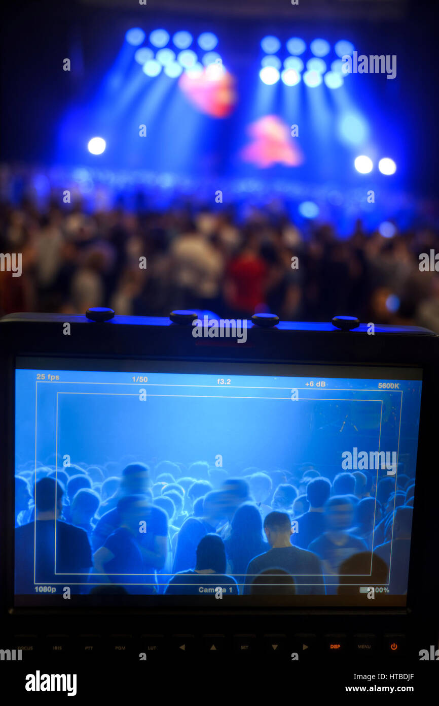 People at the concert are waiting for the show Stock Photo - Alamy
