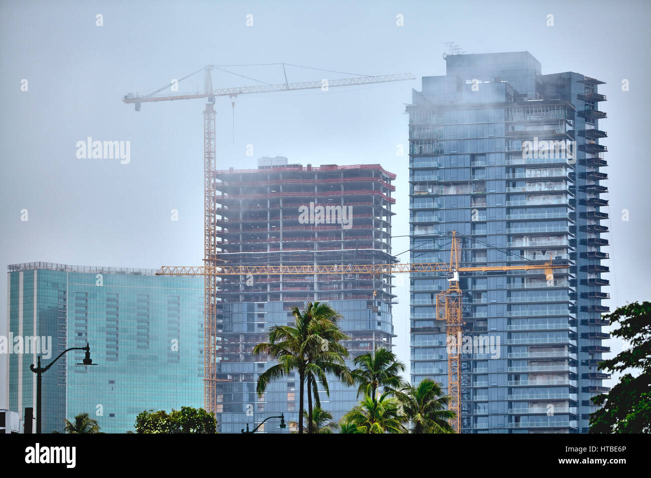 Honolulu; Hawaii; USA - August 7; 2016: High rise buildings under ...