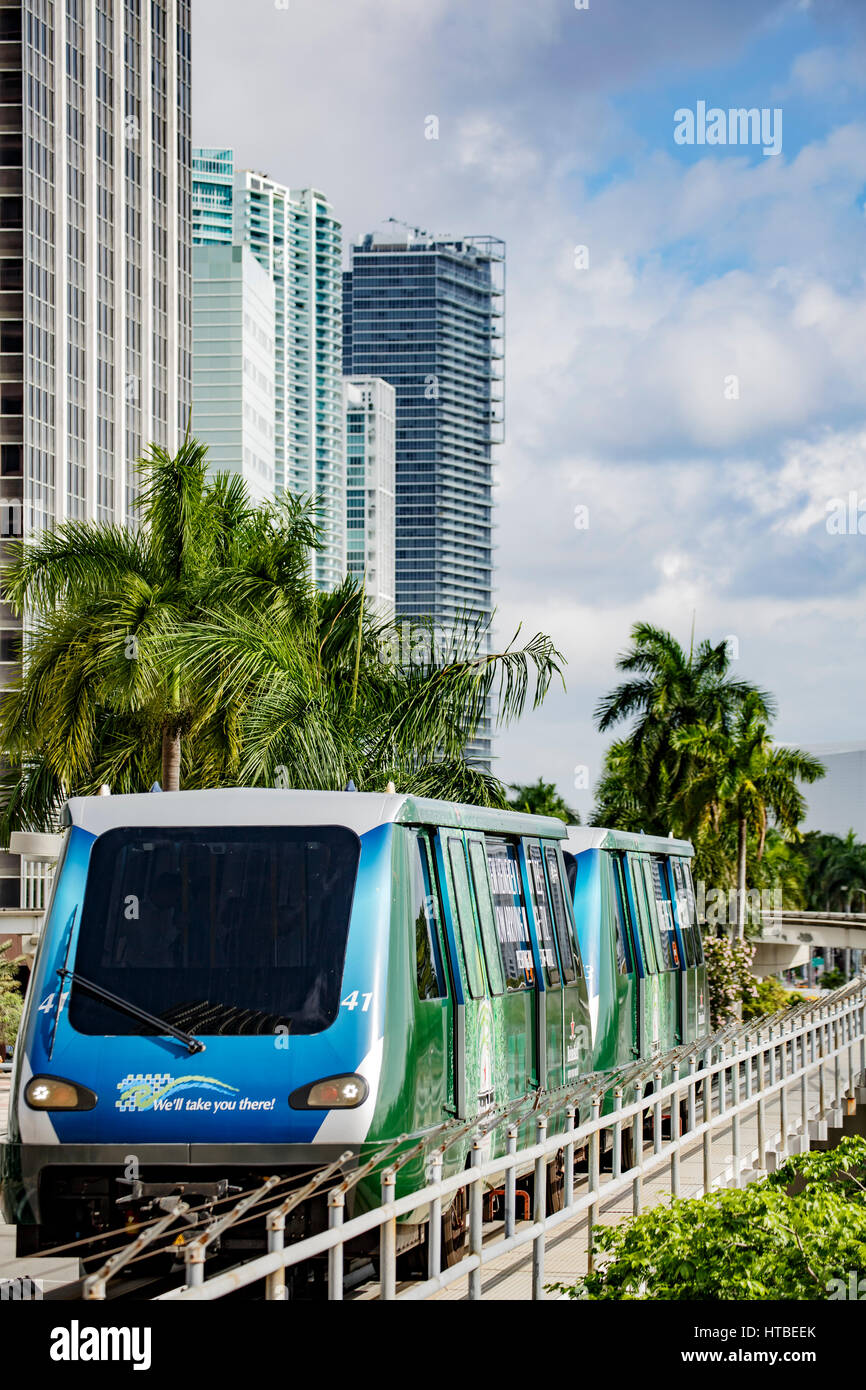 Metromover train, Miami, Florida USA Stock Photo - Alamy