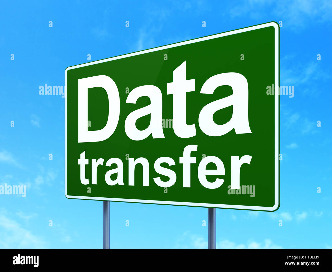 Data concept: Data Transfer on road sign background Stock Photo - Alamy