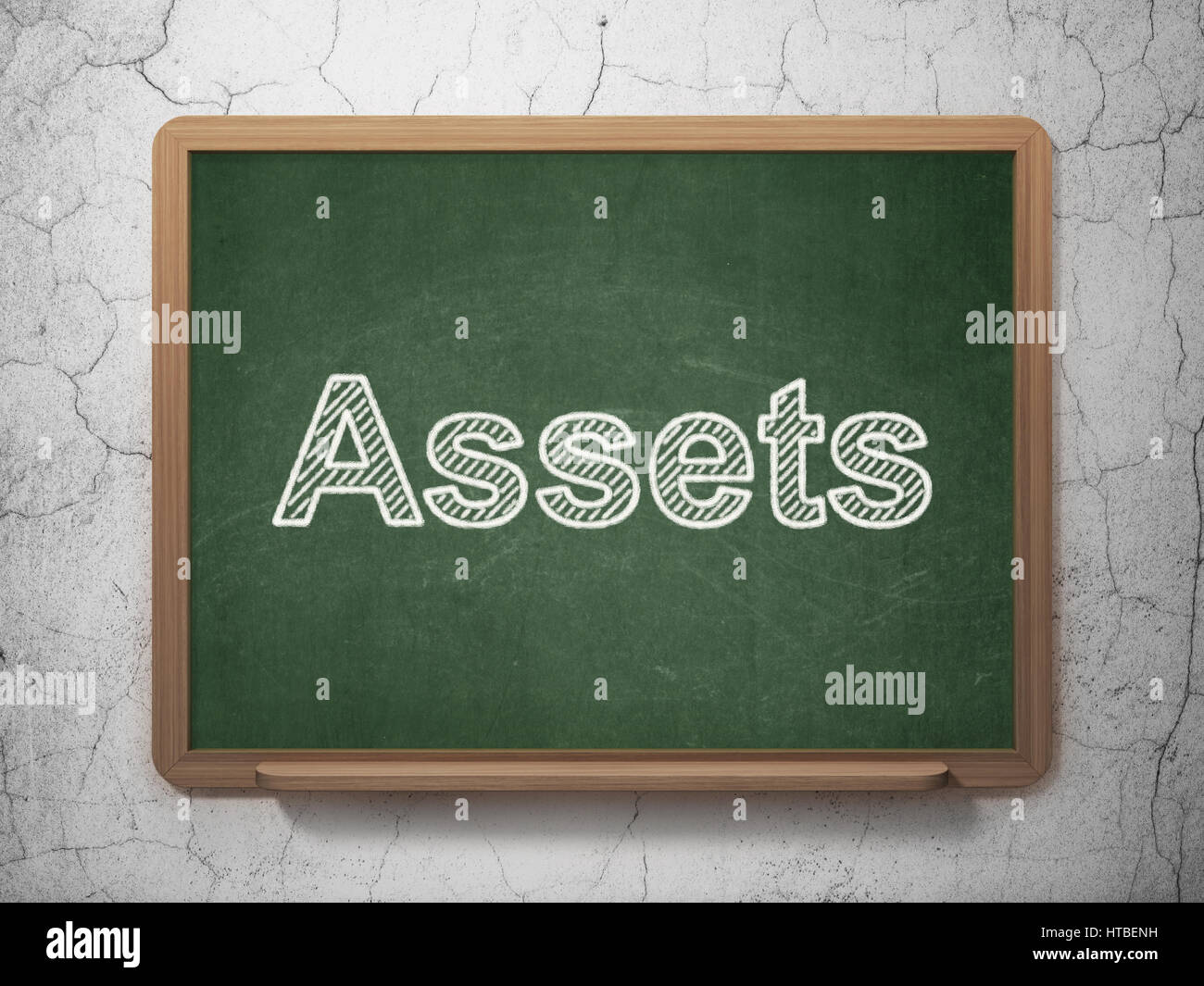 Banking concept: Assets on chalkboard background Stock Photo - Alamy