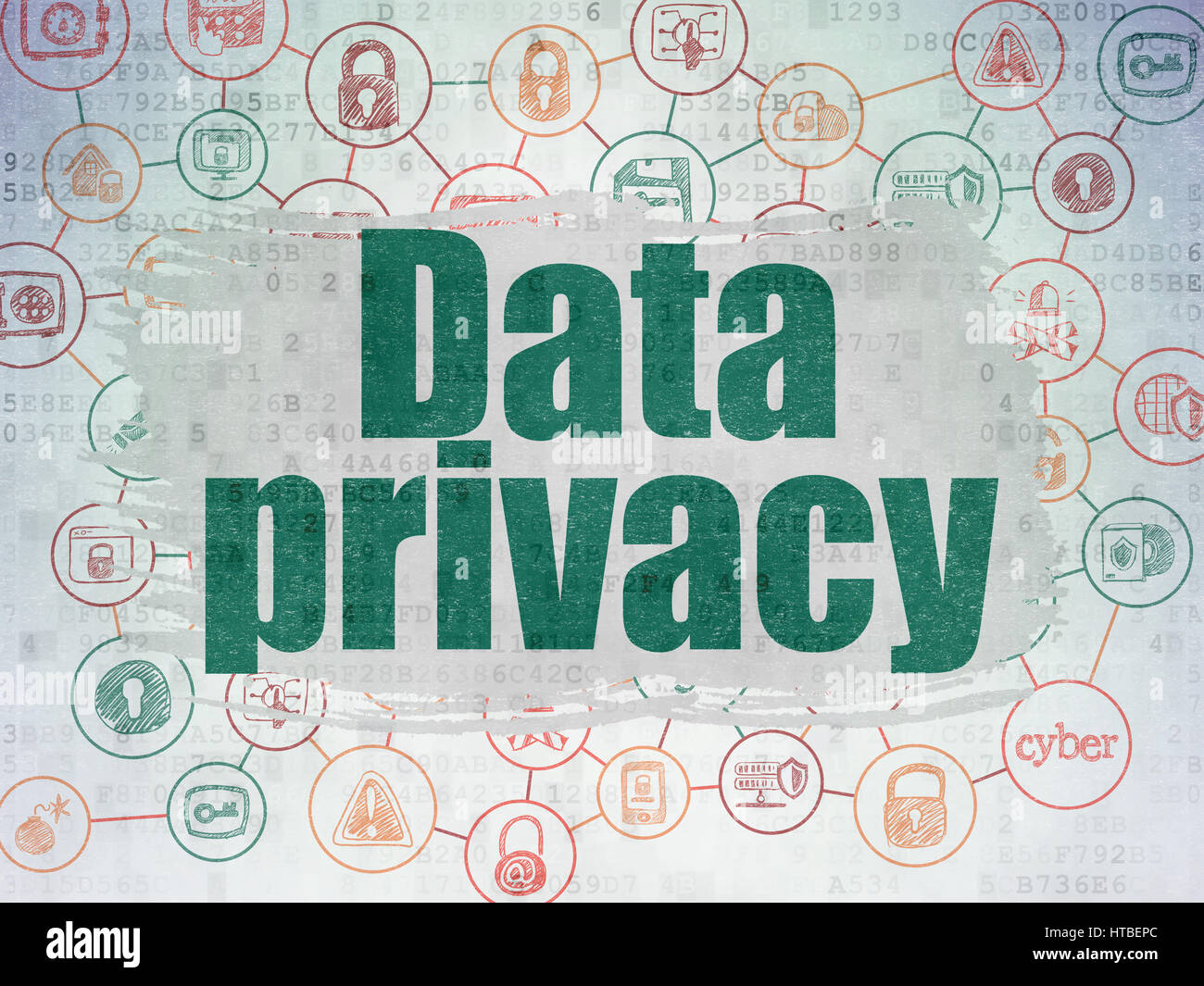 Protection concept: Data Privacy on Digital Data Paper background Stock ...