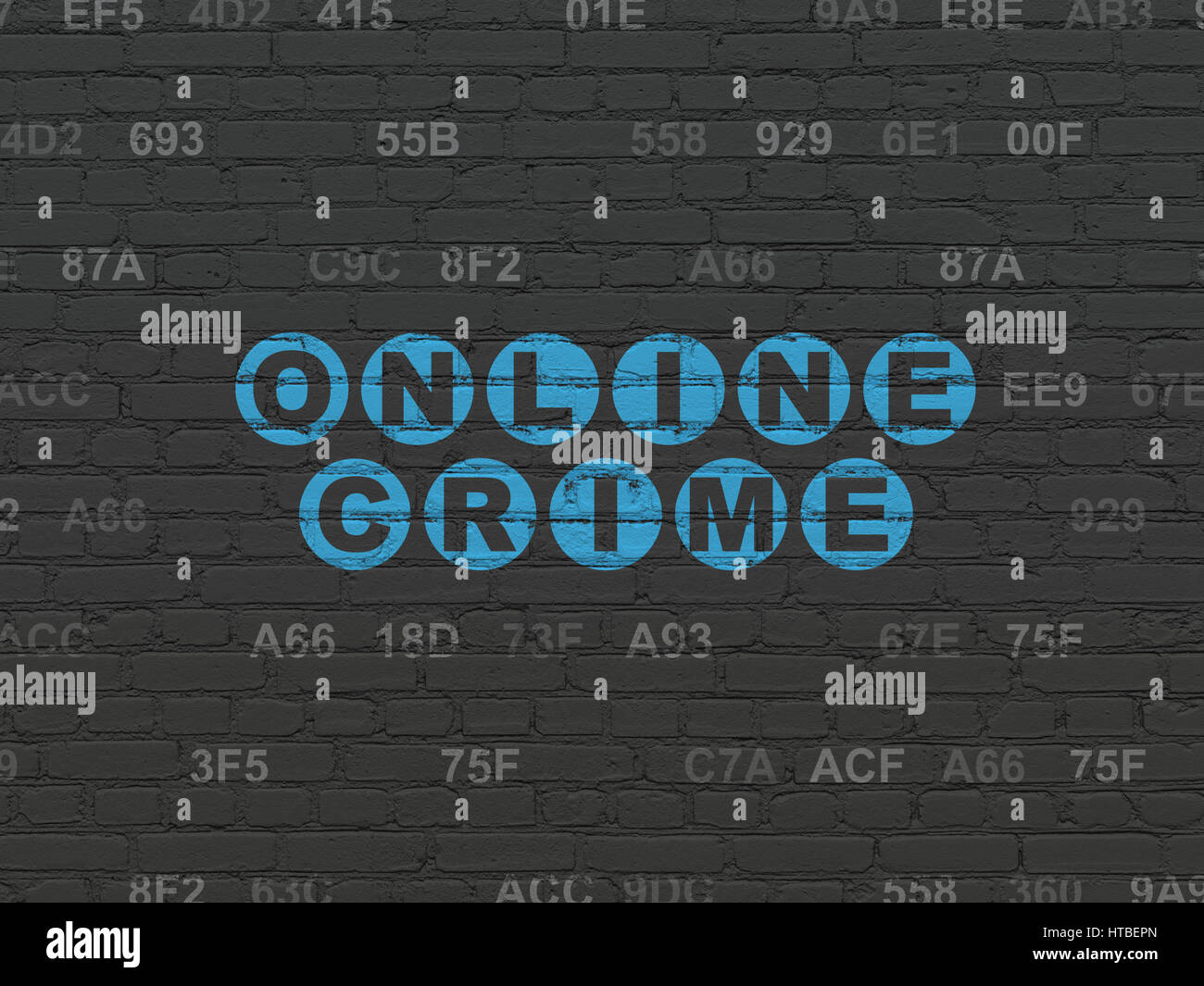 Security concept: Online Crime on wall background Stock Photo - Alamy