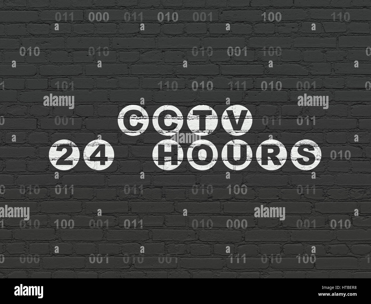 Safety concept: CCTV 24 hours on wall background Stock Photo - Alamy