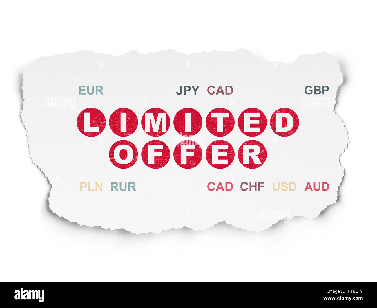 Business concept: Limited Offer on Torn Paper background Stock Photo ...
