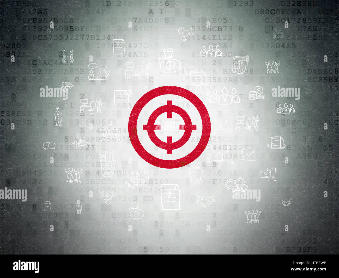 Finance concept: Target on Digital Data Paper background Stock Photo ...