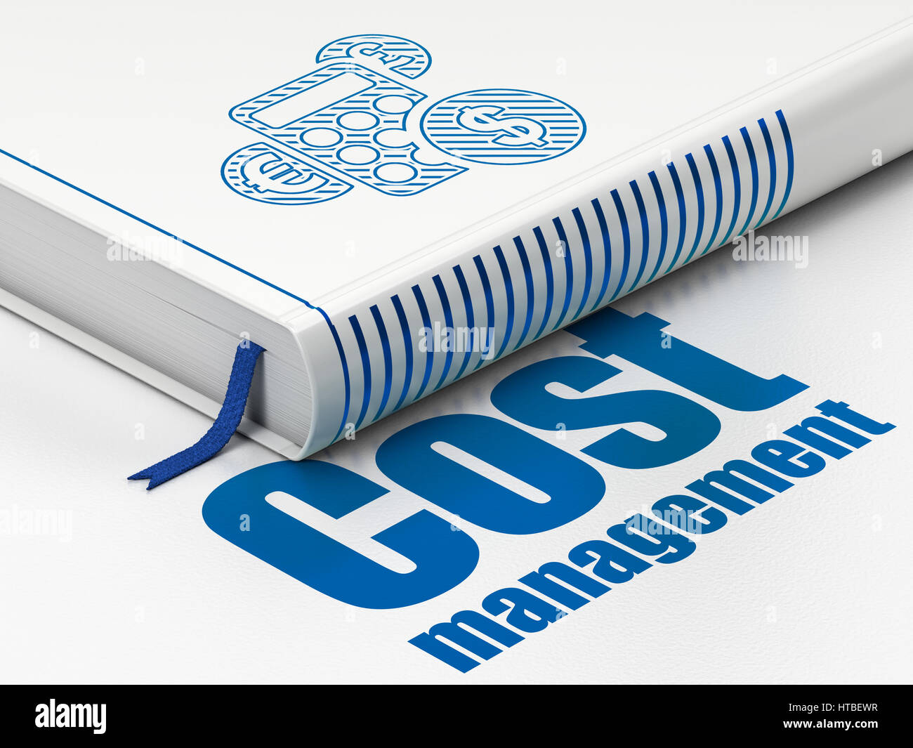 Business concept: book Calculator, Cost Management on white background ...