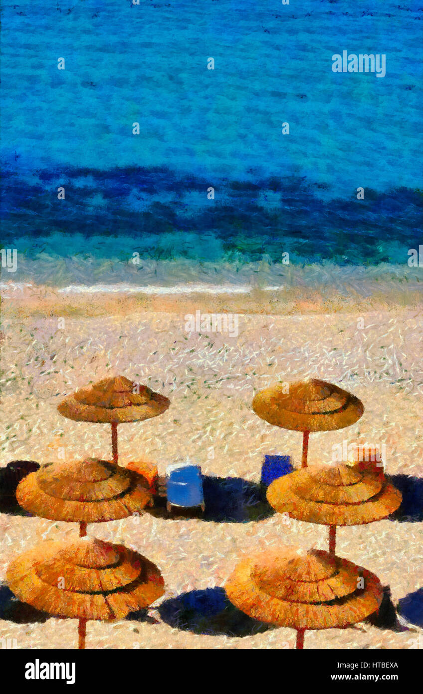 Elia beach in Mykonos island, Greece Stock Photo - Alamy