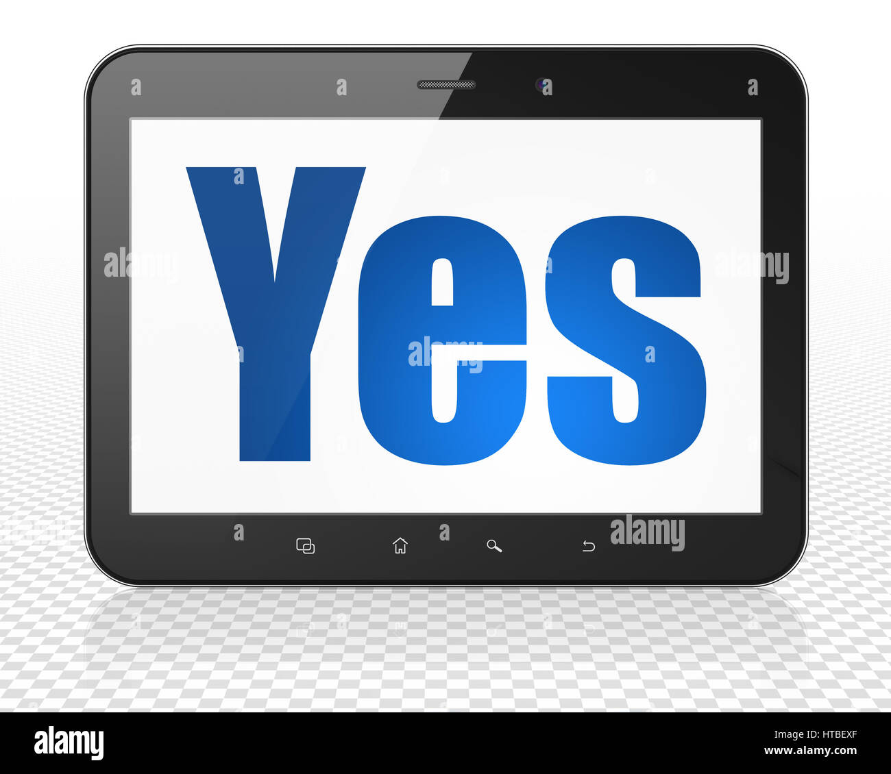 Business concept: Tablet Pc Computer with Yes on display Stock Photo ...