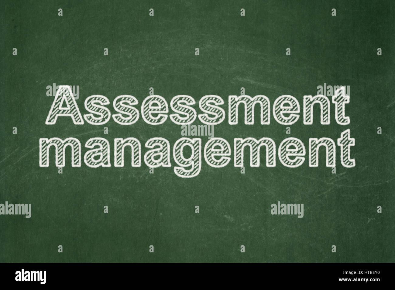 Business concept: Assessment Management on chalkboard background Stock ...