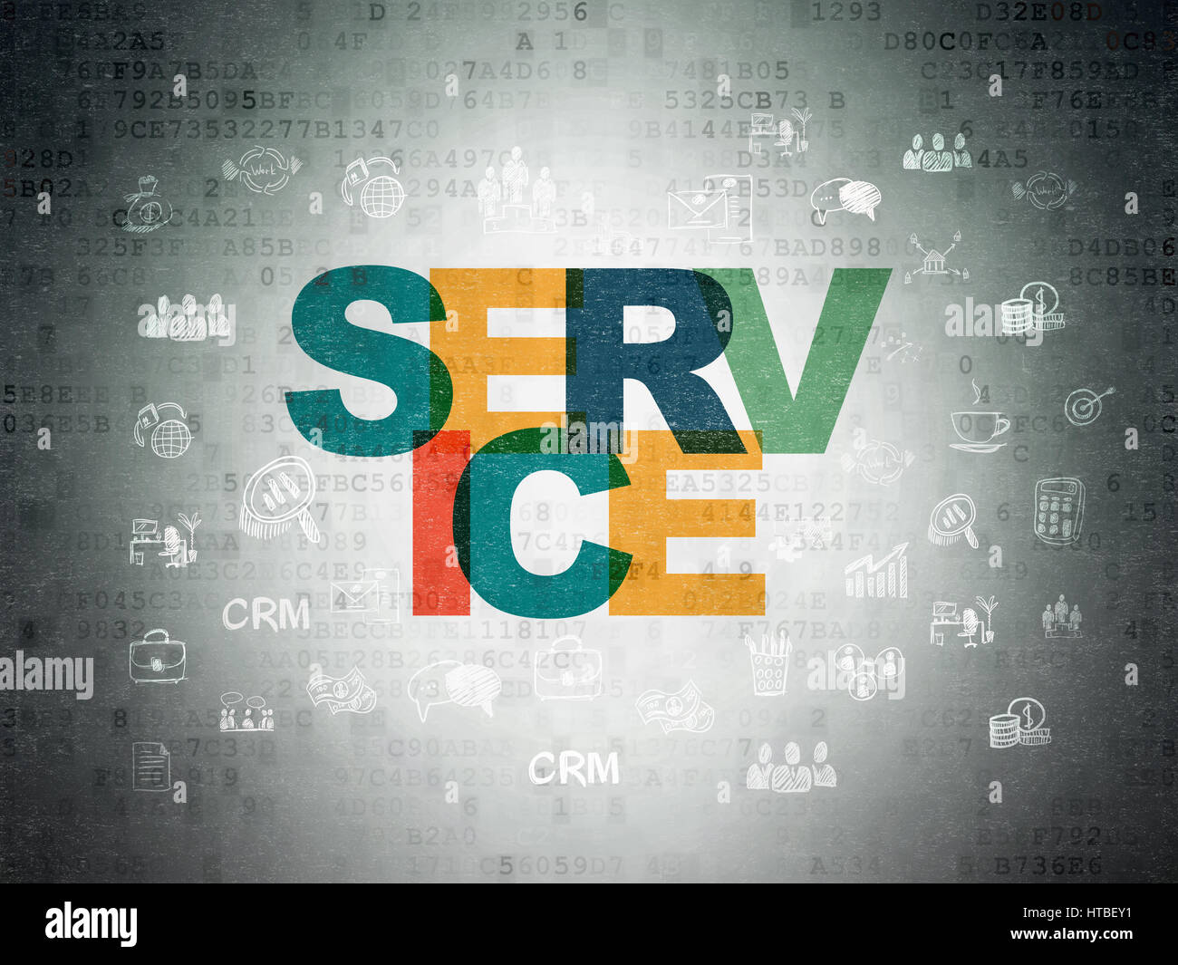 Business concept: Service on Digital Data Paper background Stock Photo ...