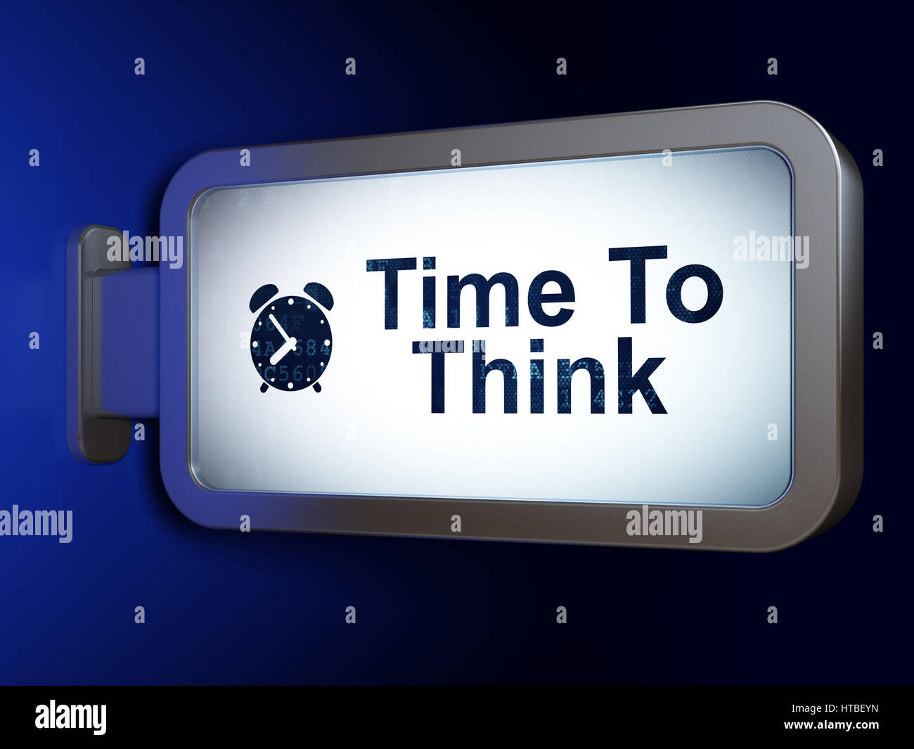 Time concept: Time To Think and Alarm Clock on billboard background ...