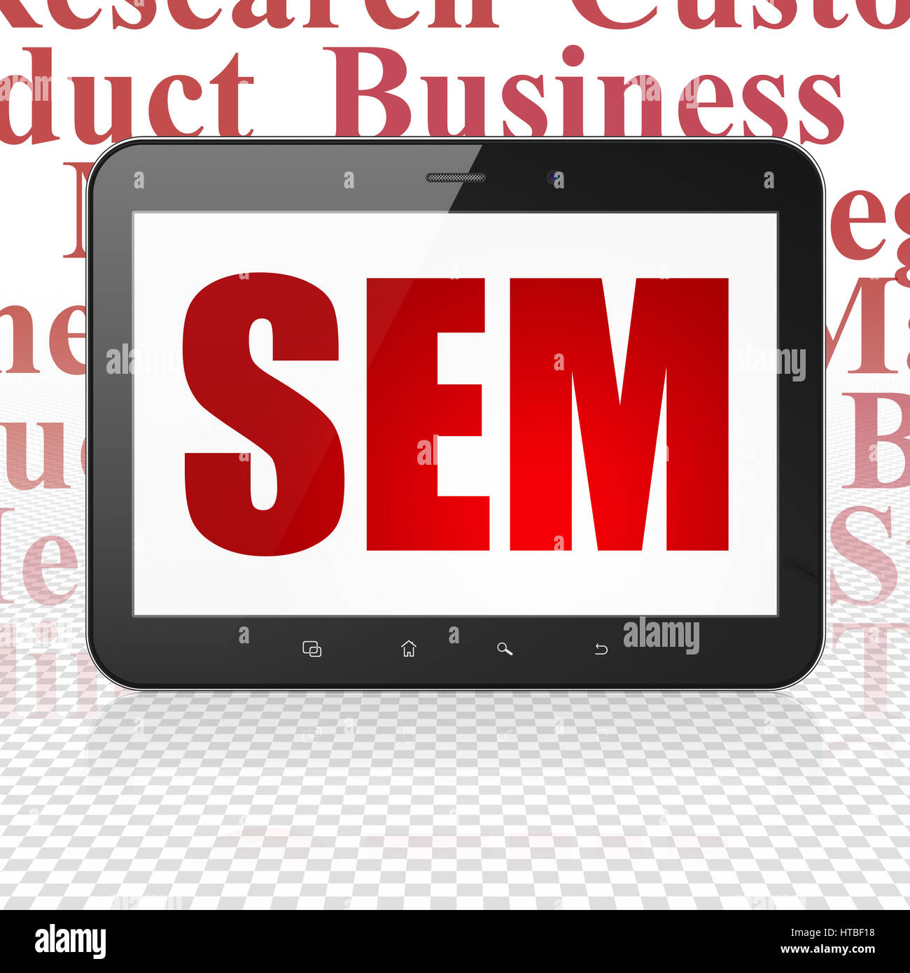 Advertising concept: Tablet Computer with SEM on display Stock Photo ...