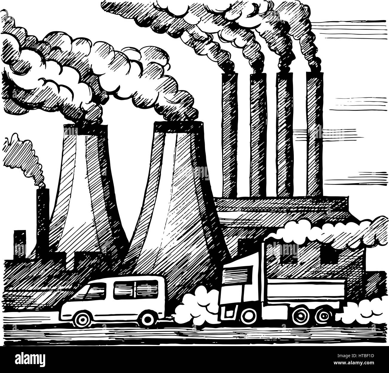 Air pollution industrial smog Stock Vector Images - Alamy