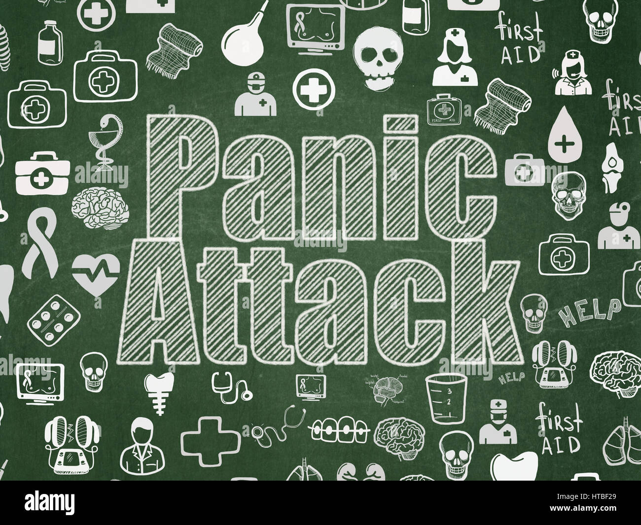 Health concept: Panic Attack on School board background Stock Photo - Alamy