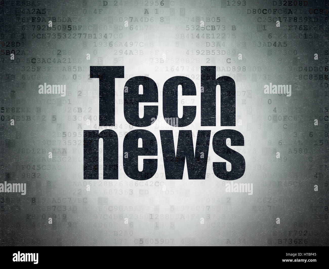 News concept: Tech News on Digital Data Paper background Stock Photo ...