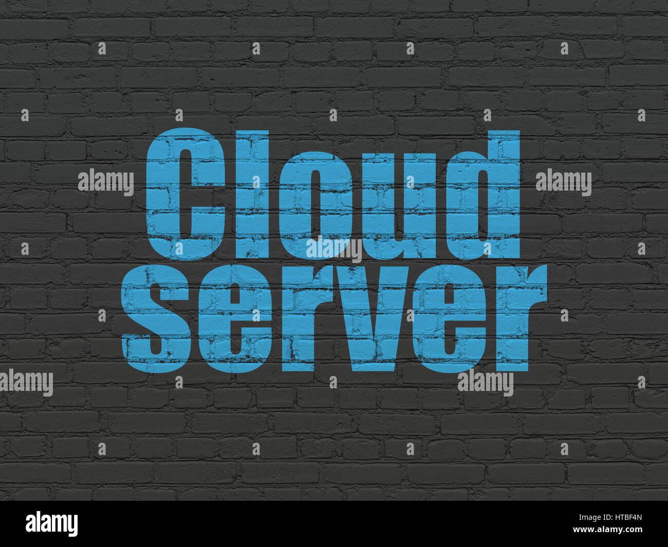 Cloud networking concept: Cloud Server on wall background Stock Photo ...