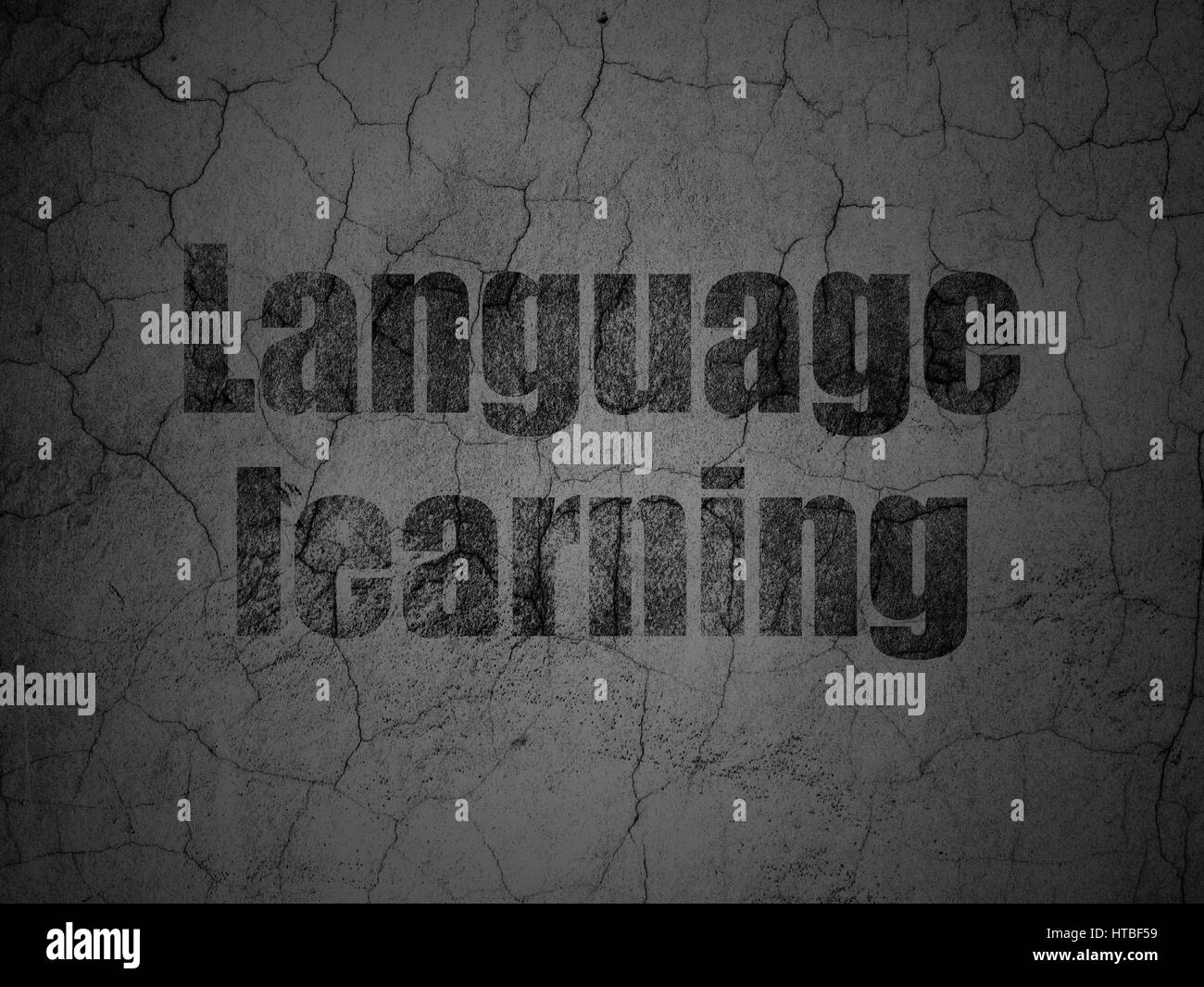 Learning concept: Language Learning on grunge wall background Stock ...