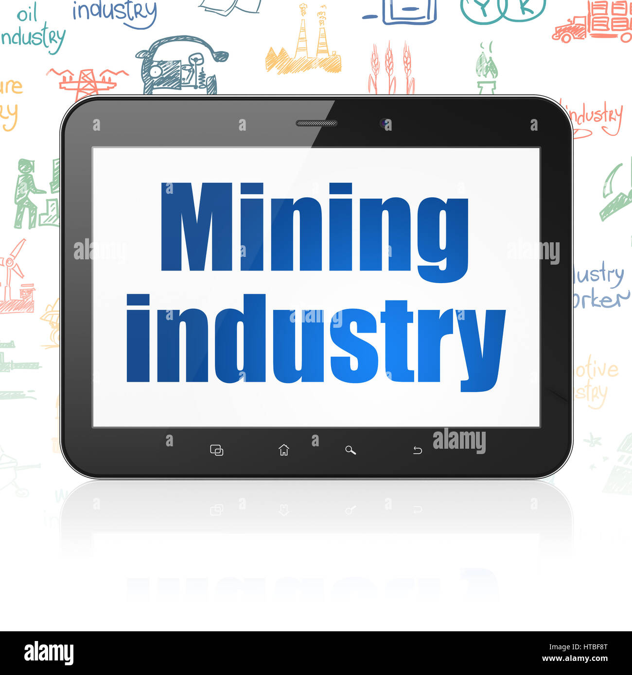 Manufacuring concept: Tablet Computer with Mining Industry on display ...
