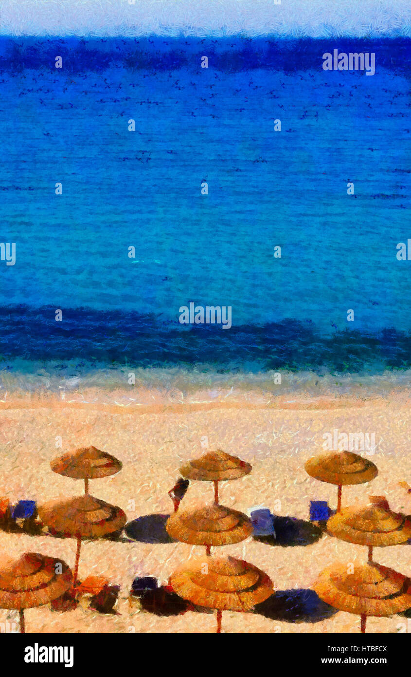 Elia beach in Mykonos island, Greece Stock Photo - Alamy