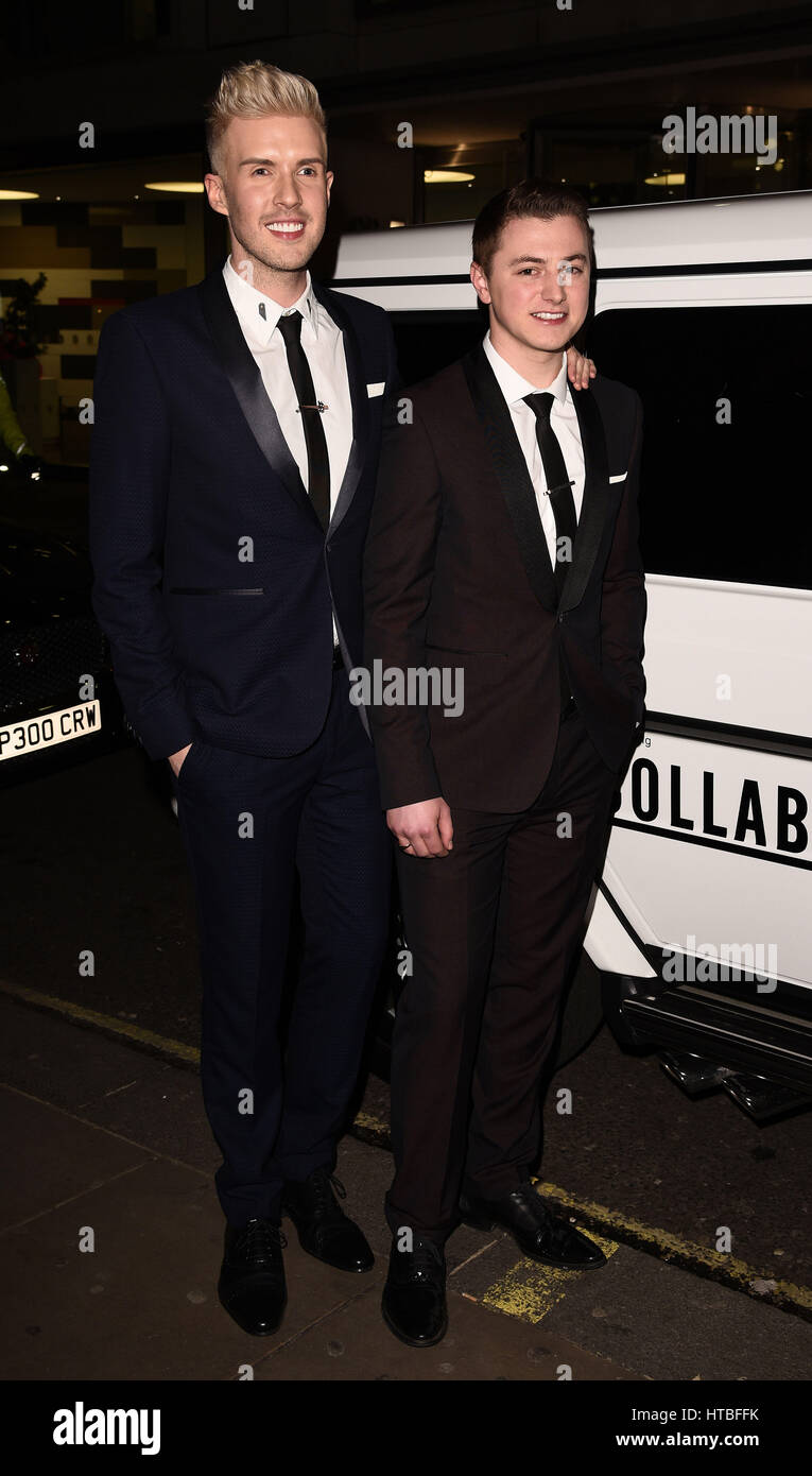 London, UK. Collabro - Jamie Lambert, Matt Pagan at the launch party of ...