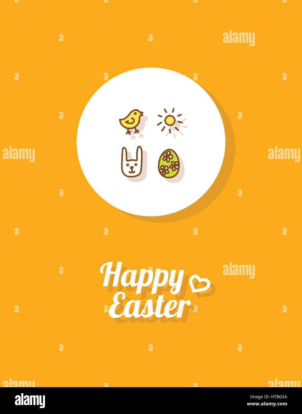 Happy Easter. Greeting card or banner template with hand drawn egg icon ...