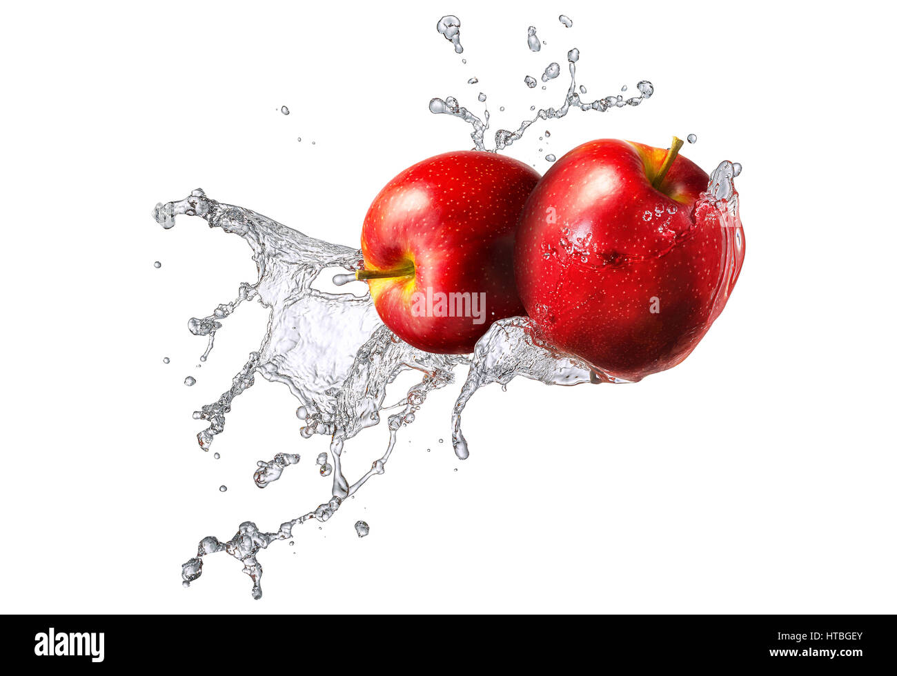 Water splash and fruits isolated on white backgroud. Fresh apple Stock ...